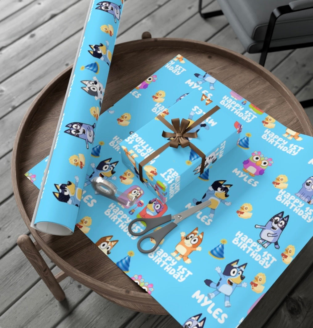 Custom Bluey wrapping paper – Parties4funn